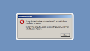 Error “To Use System Restore You Must Specify Which Windows ...
